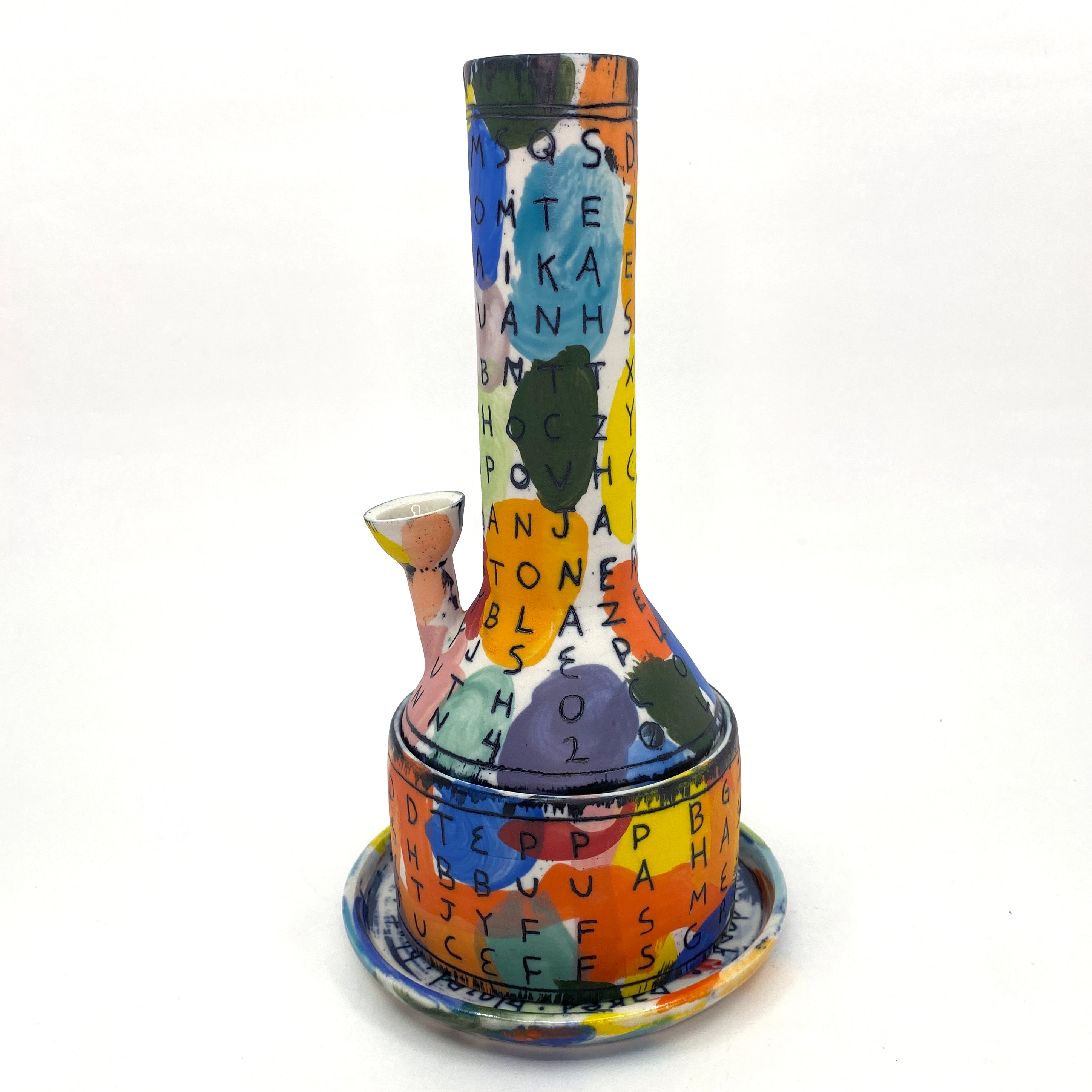 Wordfind Bong with Stash and tray – Ceramics and Theory